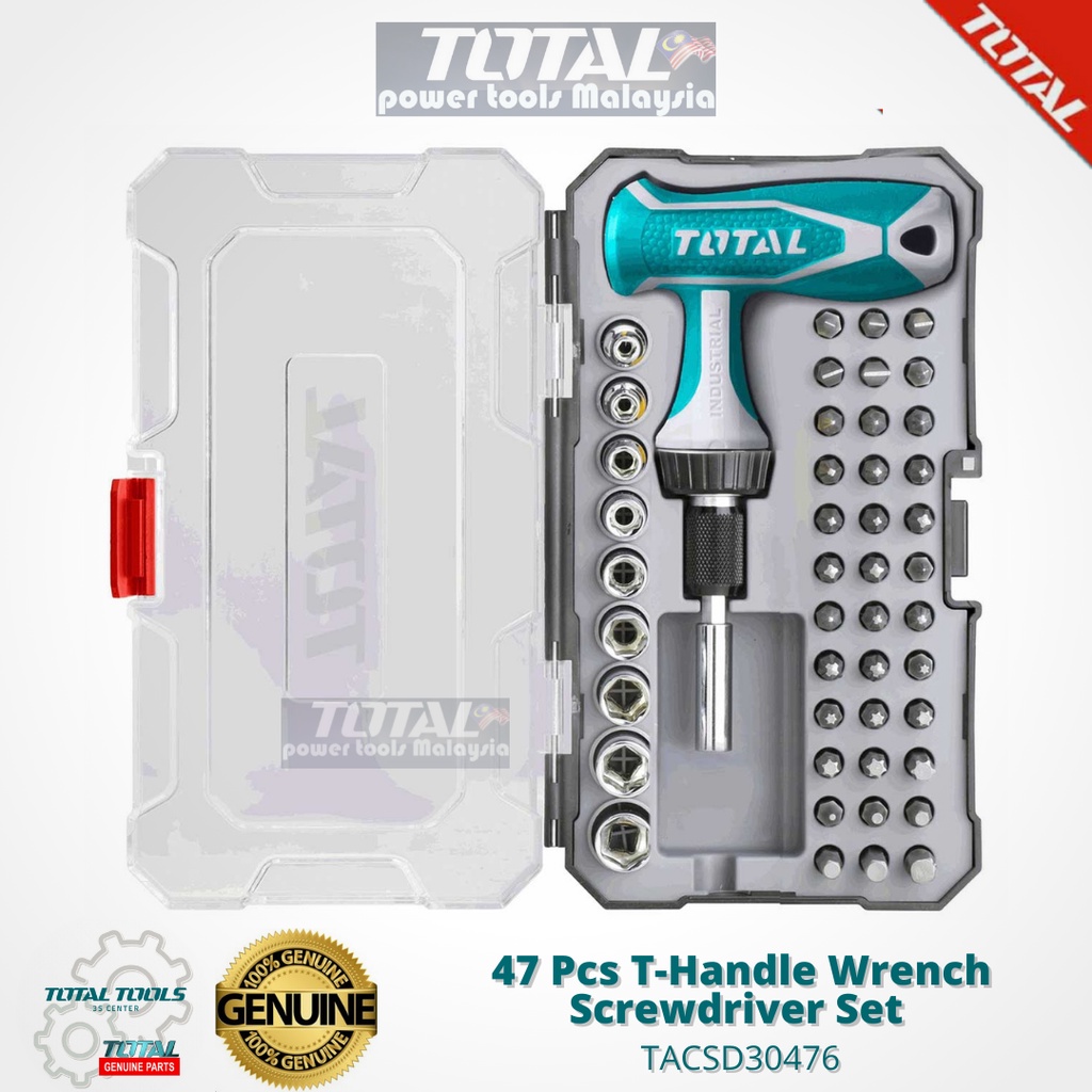 TOTAL Tools 47 Pcs T-Handle Wrench Screwdriver Set T 型扳手螺丝刀套装 ...