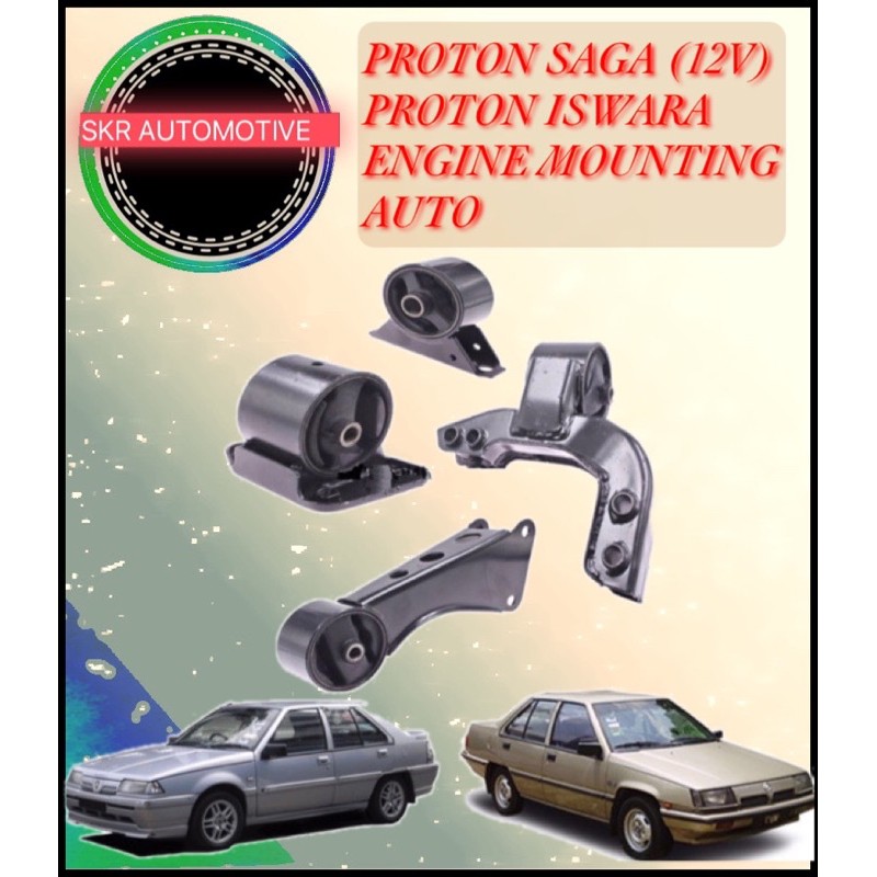 PROTON SAGA 12V,ISWARA (AUTO) ENGINE MOUNTING FULL SET (4 PCS) | Shopee ...