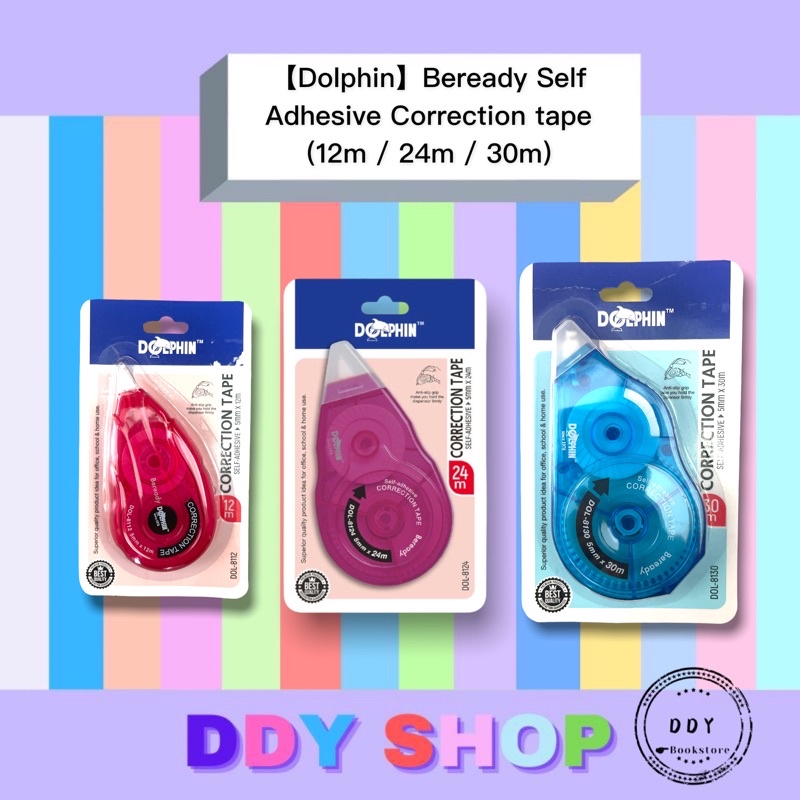 Dolphin Beready Self Adhesive Correction tape (12m / 24m / 30m ...
