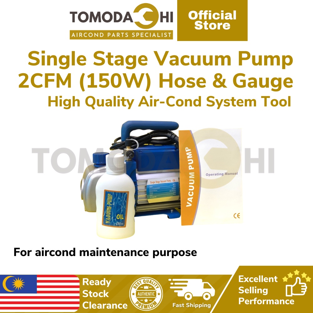 TOMODACHI AC Vacuum Pump Aircond Kereta Rumah 2 CFM 150W Heavy Duty 2PA ...