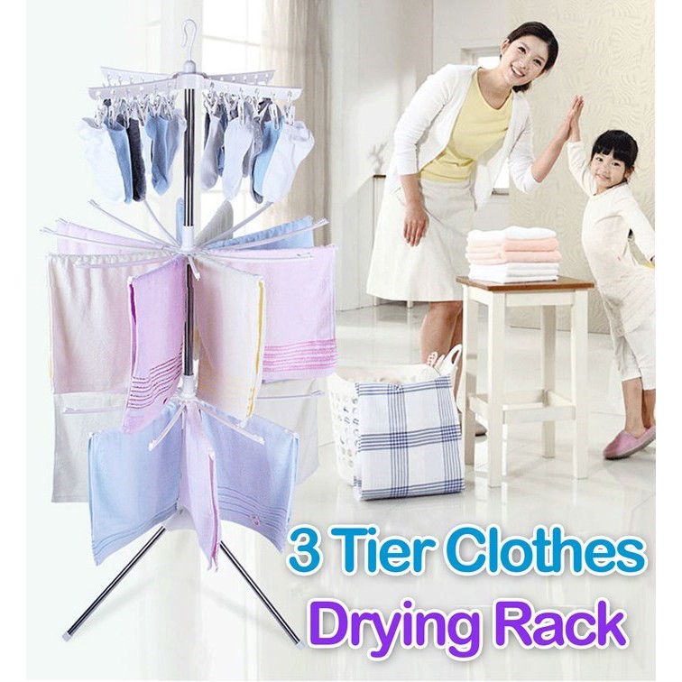 🔥🔥🔥10% OFF🔥🔥🔥 3 TIER CLOTHES DRYING RACK | Shopee Malaysia