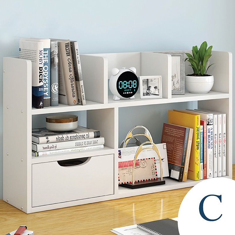 Multilayer desk organizer book shelf office tabletop storage drawer ...