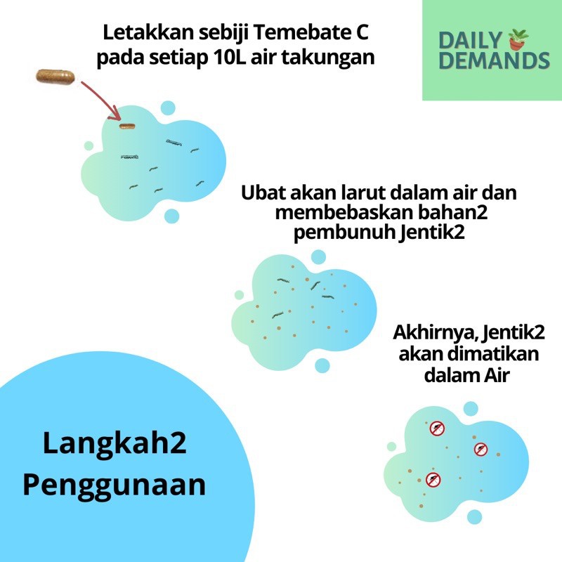 Temebate C - ubat jentik jentik larva nyamuk ; mosquito killer ...