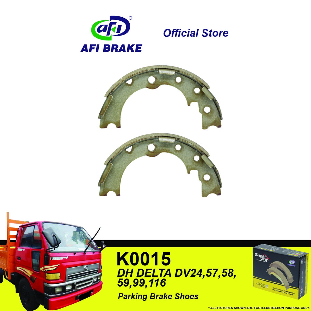 Super Grip Parking Brake Shoe - Daihatsu Delta DV24, 57, 58, 59, 99, 116 - K0015 (1 set ...