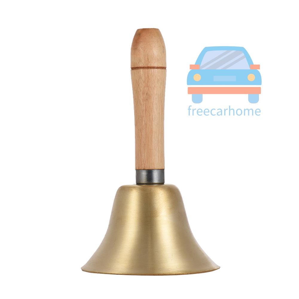 T&Y Brass Hand Bell Loud Call Bell Handbell Desk Ringbell with Wooden ...