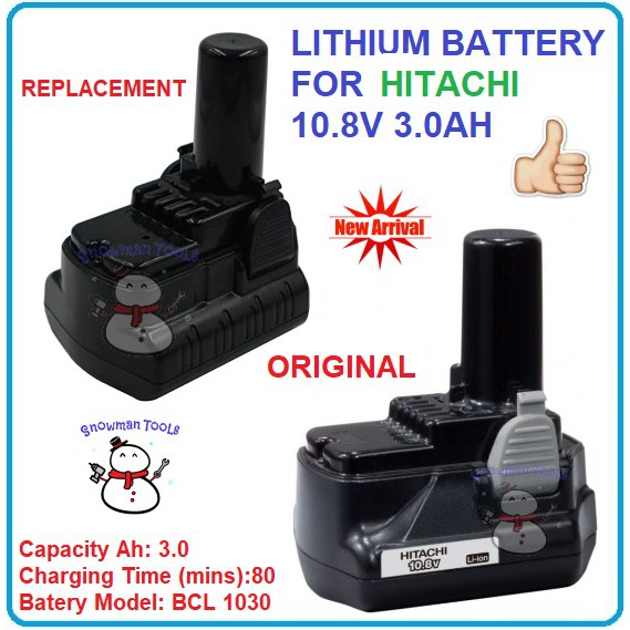 10.8V 3.0AH HITACHI BATERI BCL 1030 BCL1030 DS10DAL HIKOKI LITHIUM SPARE PART BATTERY ORIGINAL ...