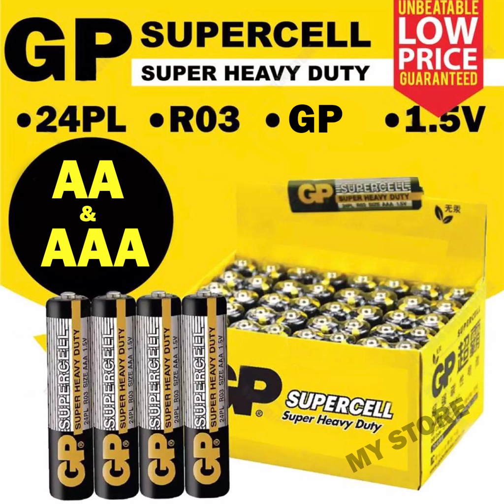 GP Supercell Battery 1.5V Heavy Duty Bateri AA / AAA Battery Box ...