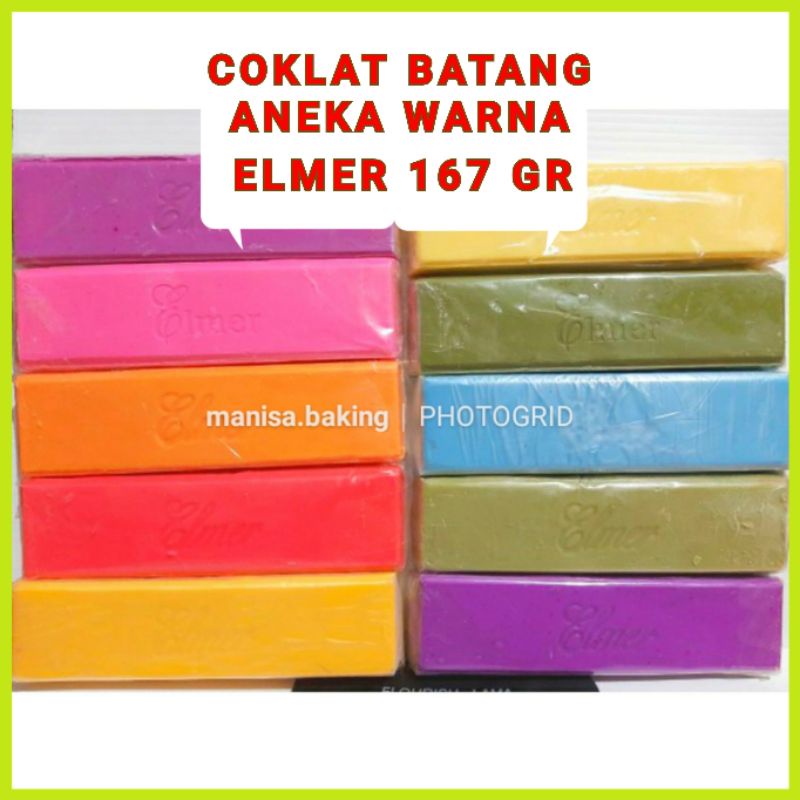 COLORFUL CHOCOLATE STICKS ELMER 167 GR COMPOUND CHOCOLATE COLOR COLORED ...