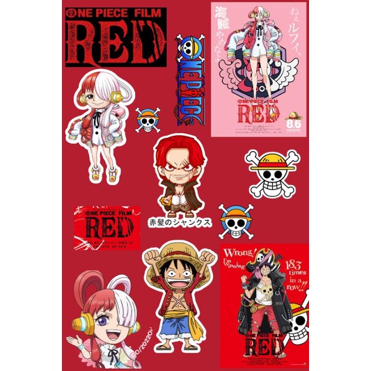 ONE PIECE red movie anime chibi aesthetic Sticker pack | Shopee Malaysia