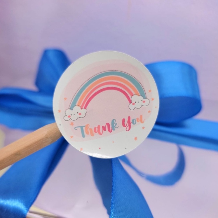 Thank You Stickers Round Shape / Birthday Sticker Sticker Hari jadi ...