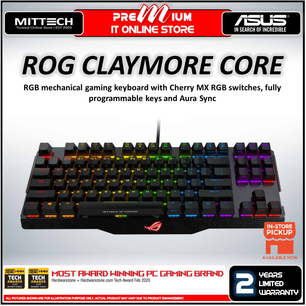 Asus ROG Claymore Core RGB Mechanical Gaming Keyboard | Cherry MX RGB ...