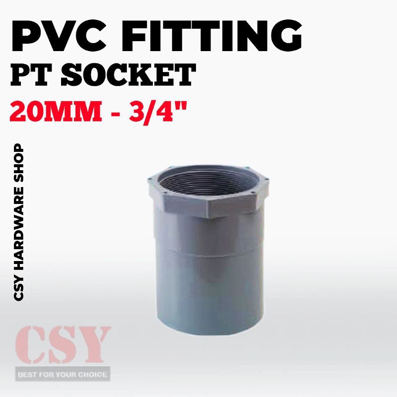 PVC Fitting PT Socket 20mm (3/4'') / Penyambung Paip PVC PT Soket | Shopee Malaysia
