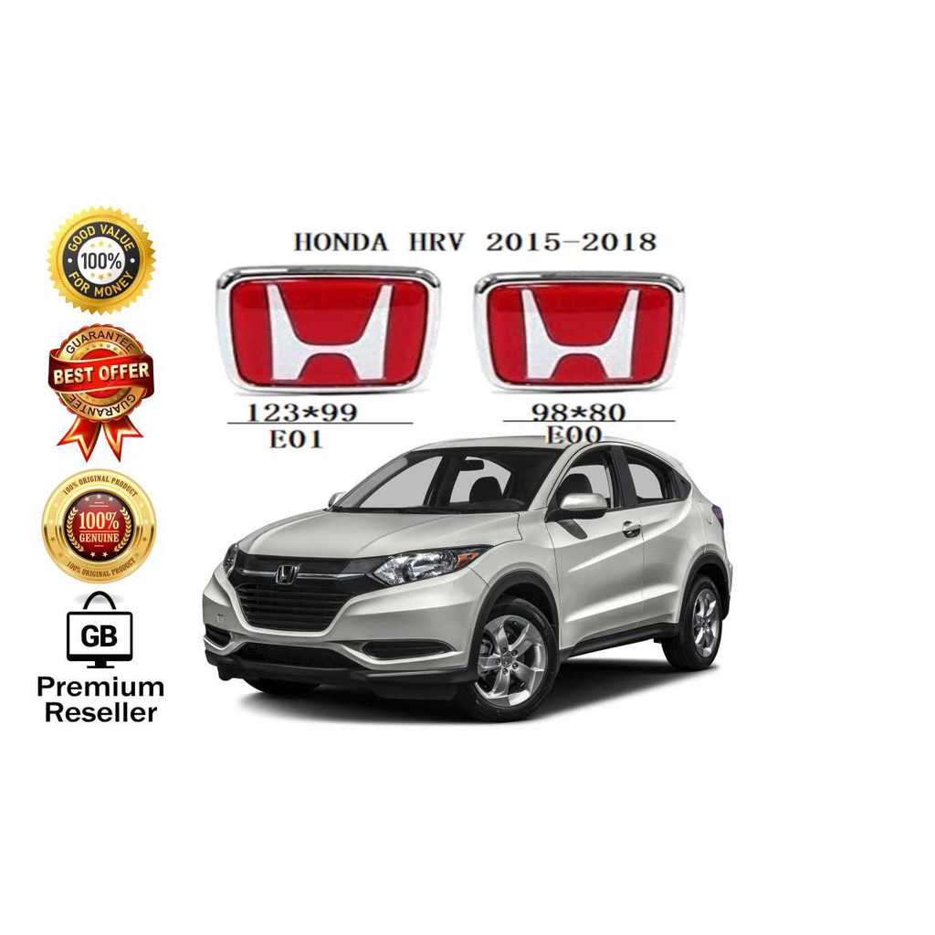 100% [ORIGINAL] HONDA HR-V LOGO 2015-2018 FRONT & BACK LOGO/EMBLEM ...