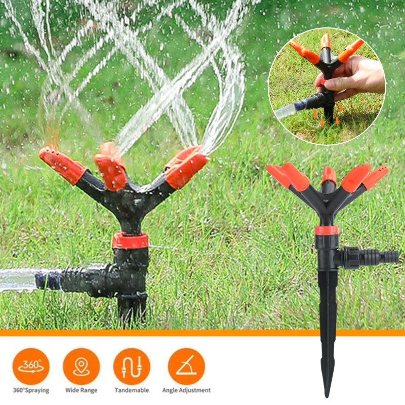 Garden Lawn Sprinkler 360 Degree Rotating Automatic Yard Large Area ...