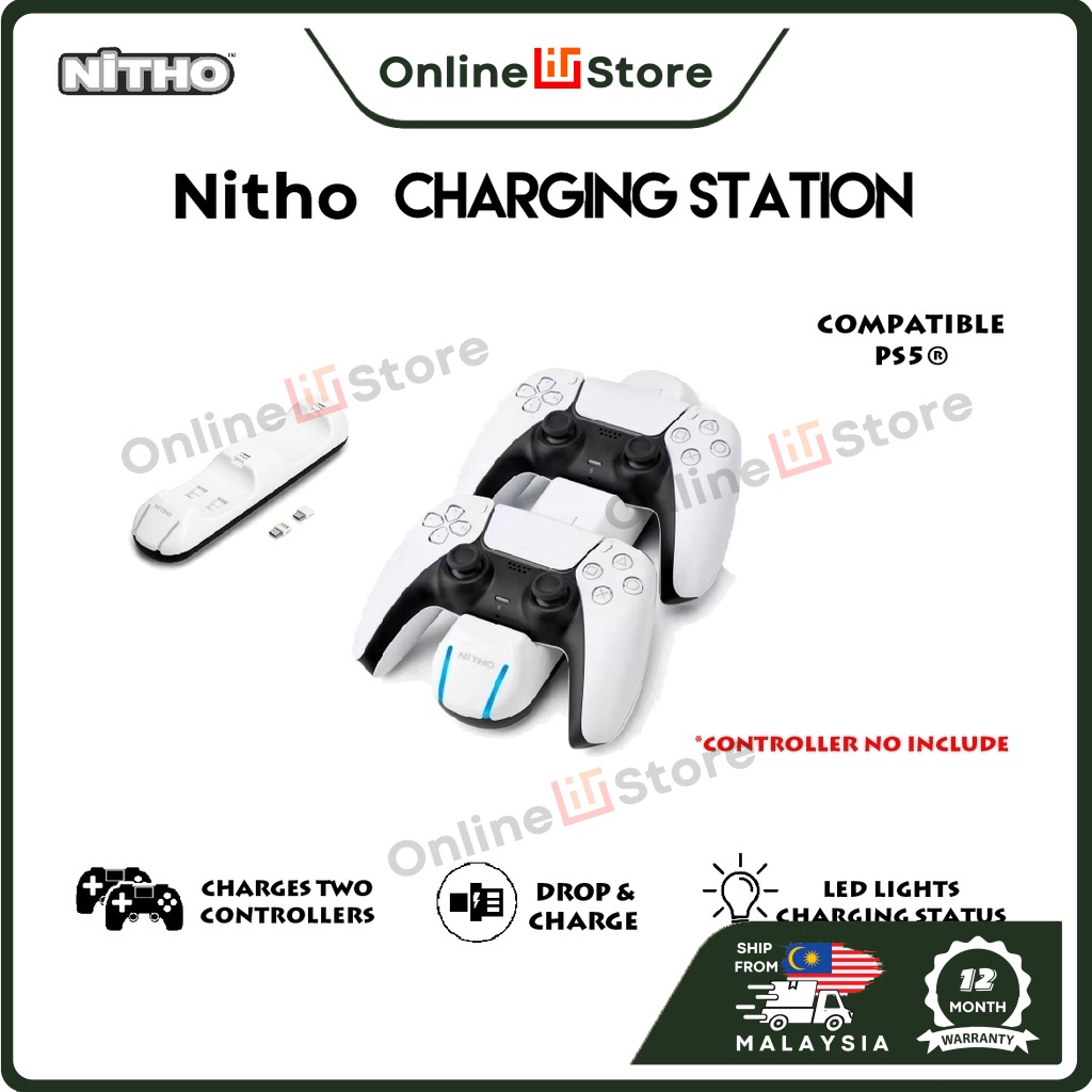 NiTHO PS5 CHARGING STATION with Easy & Safe plugs Charging Dock ...