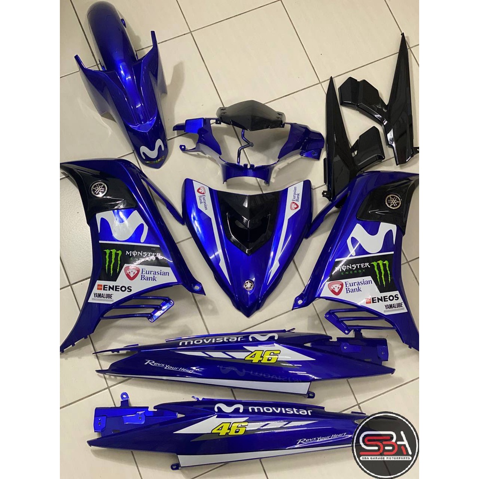 YAMAHA LC LC135 V6 V7 DPBMC BIRU MONSTER MOVISTAR 46 - COVERSET BODYSET ...