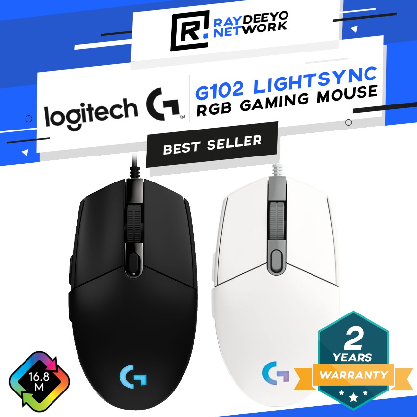 Logitech G102 LightSync RGB Gaming Mouse [200-8,000 DPI/6 Programmable Buttons/RGB LightSync ...