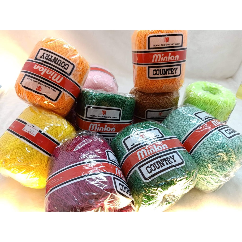 Minlon Country Yarn 100g / Benang Kait / Benang crochet yarn knitting ...