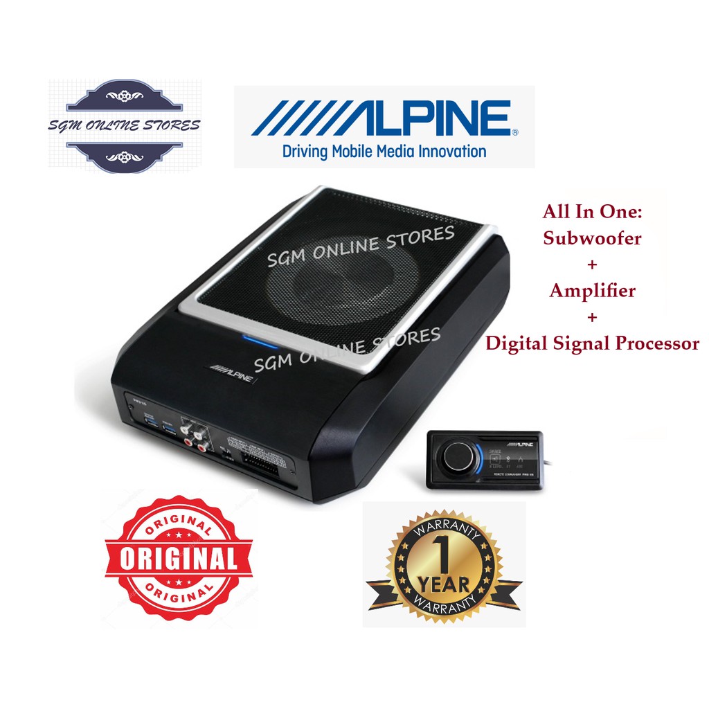 Alpine PWD-X5 - 8inch Car Subwoofer with Digital Signal Processor and 4 ...