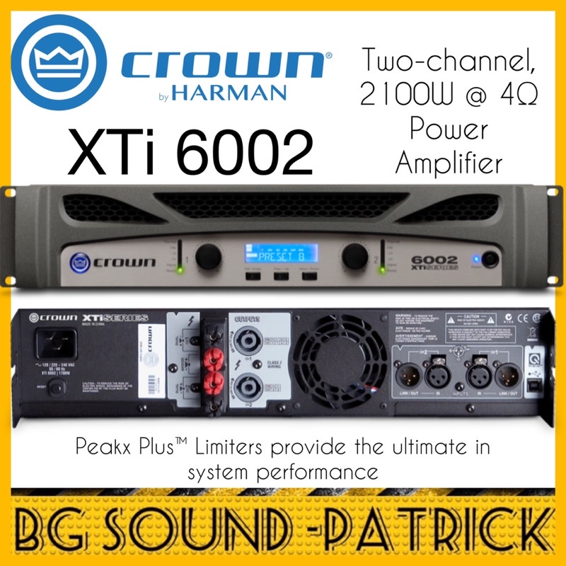 CROWN XTi 6002 Two-channel, 2100W @ 4Ω Power Amplifier | XTi-6002 ...