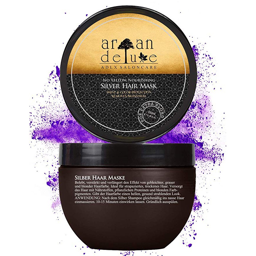 𝐀𝐫𝐠𝐚𝐧 𝐃𝐞𝐥𝐮𝐱𝐞 𝐒𝐢𝐥𝐯𝐞𝐫 𝐇𝐚𝐢𝐫 𝐌𝐚𝐬𝐤 in hairdresser quality– Anti-Yellow Hair ...