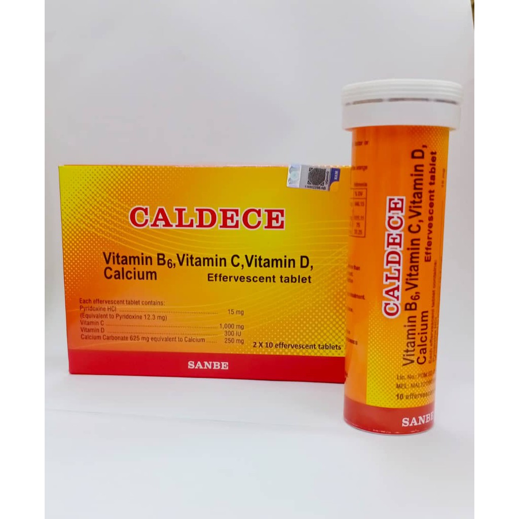 Caldec Effervescent Tablet 20s Vitamin C, B & Calcium ( Cebion ...