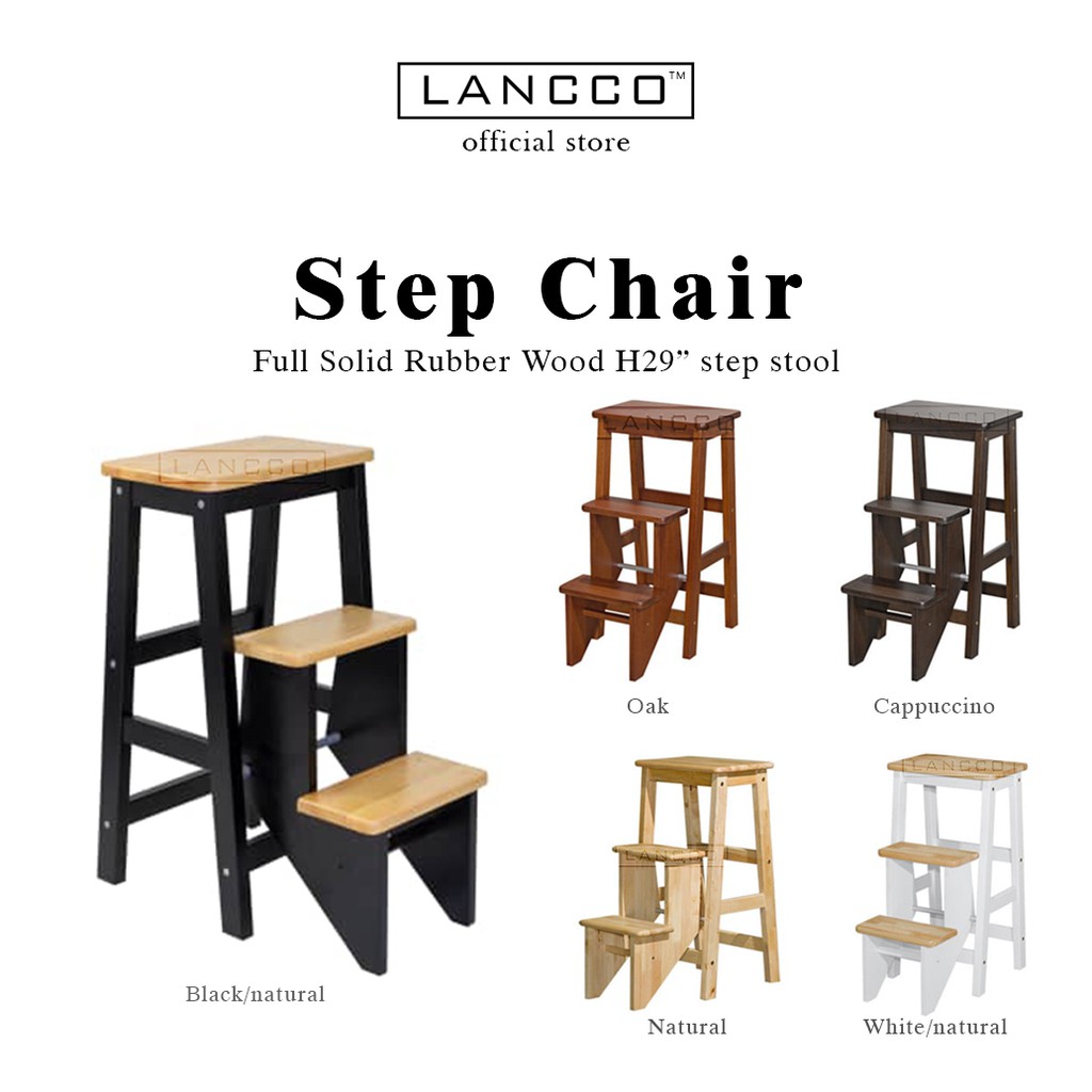 LANCCO: Japanese Muji step chair Full Solid Rubberwood 29 inch ...