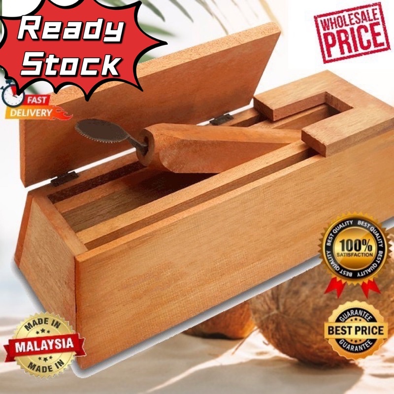 Foldable Coconut Grater Grinder Box / Wooden Coconut Grinder / Pengorek ...