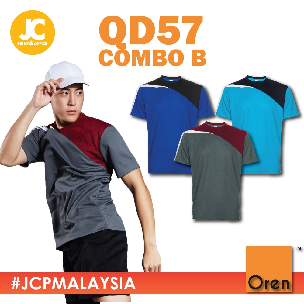 Oren Sport Cut & Sew Design Quick Dry Microfiber T-Shirt Baju Jersi ...