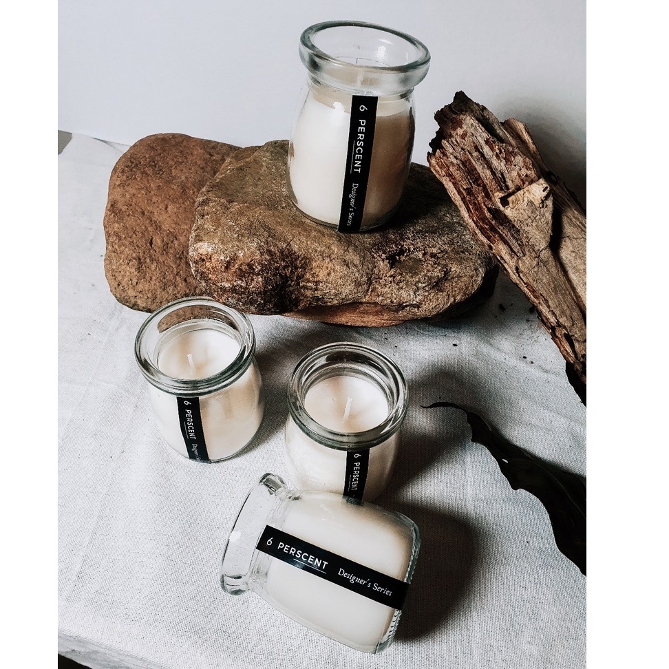 6 Perscent Geo-Inspired Scented Soy Candles - Lavender/Rose/Jasmine ...