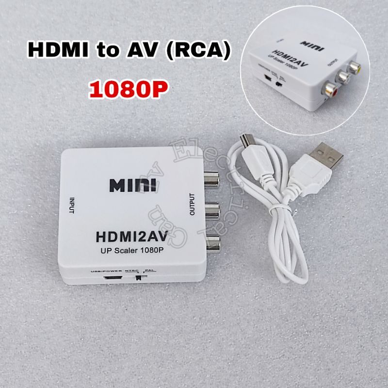 Heavy Duty HDMI to AV (RCA) 1080P Mini Converter Box Adapter HDMI2AV ...