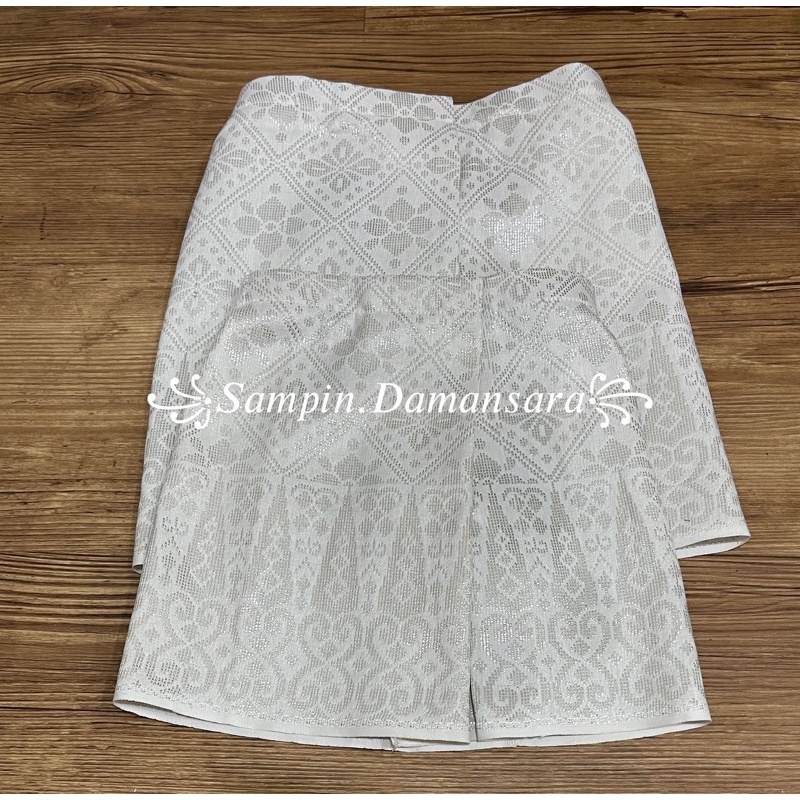 SAMPIN SONGKET PUTIH SILVER/WHITE SILVER SET SEDONDON DAN SET TANJAK ...