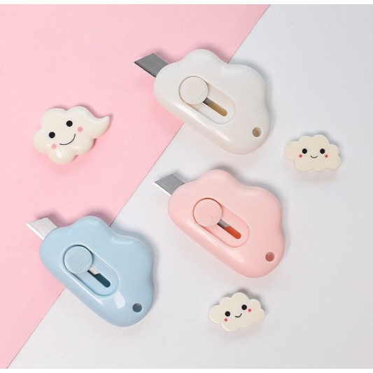 Cute Cloud Small Mini Paper Cutter Unbox Cutter Utility Knife Office ...