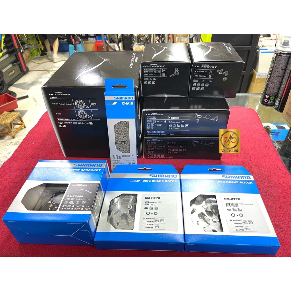 SHIMANO ULTEGRA R8020 R8070 R8000 28T 30T HG701 MT800 Rotor 140MM ...