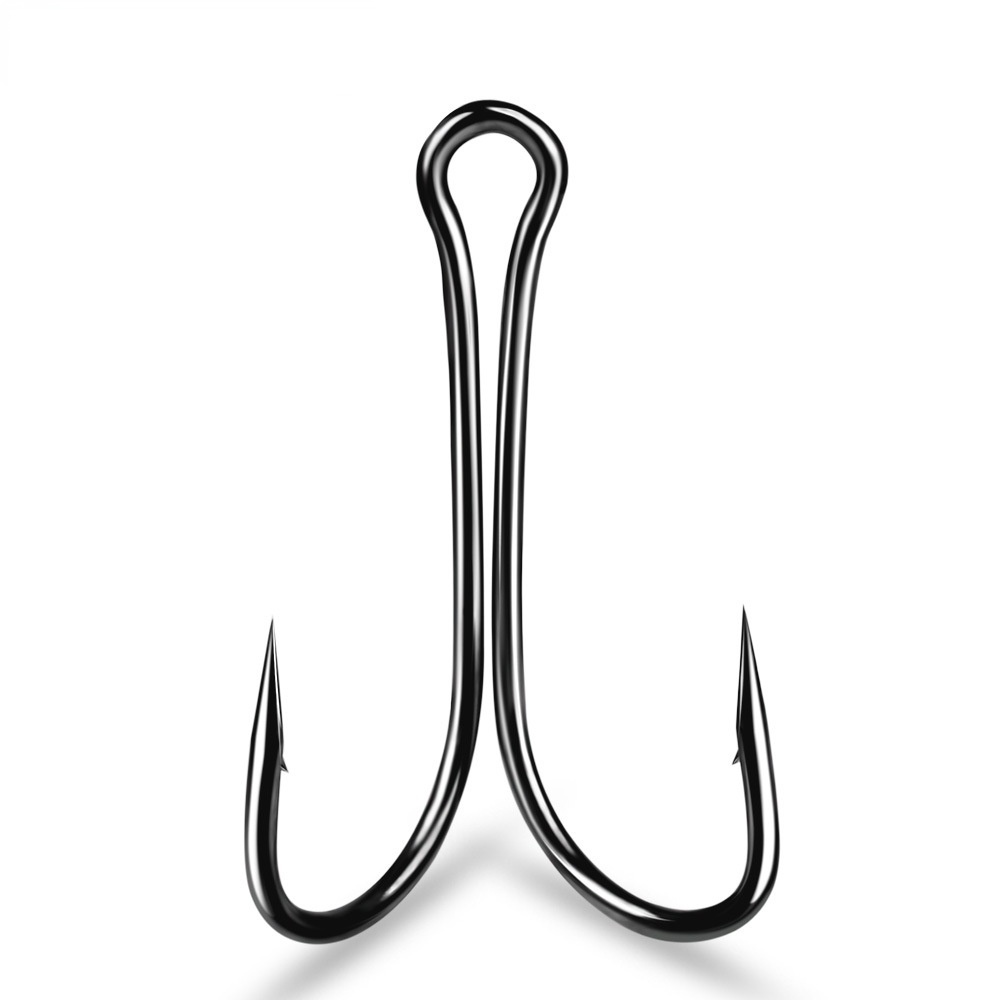 Double Hooks 50pcs Frog Hooks Strong Sharp Open Shank High Carbon Steel ...