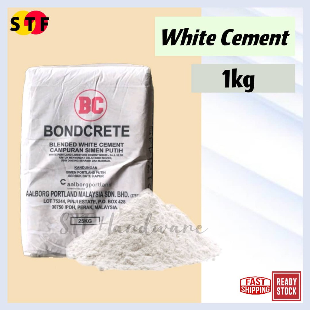 1kg Bondcrete White Cement / 1kg Simen Putih | Shopee Malaysia