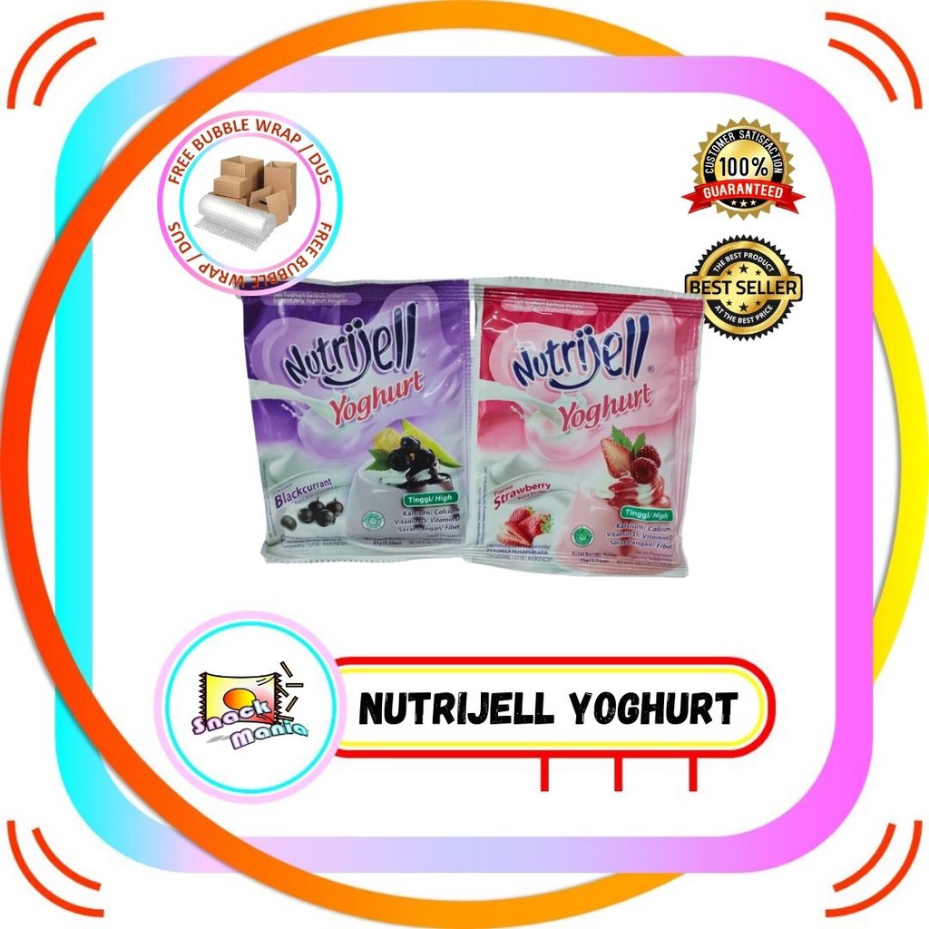 Nutrijell Yoghurt Instant Jelly Powder Blackcurrant Strawberry ~ 35 gr ...
