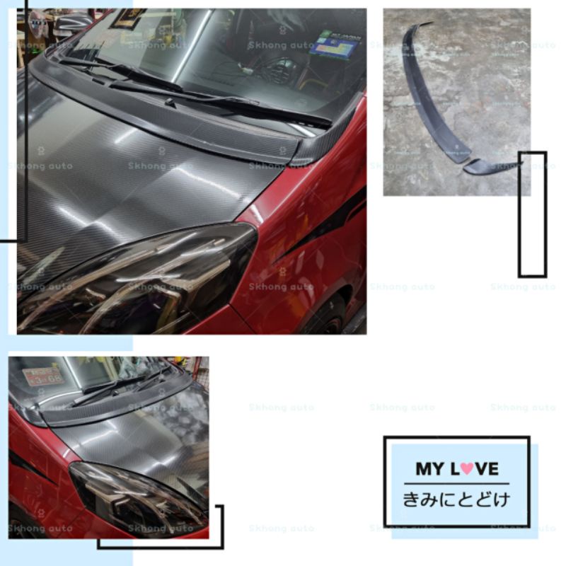 Perodua Alza Front Bonnet Wing 3pc ( fiber) ( no pain / no carbon ...