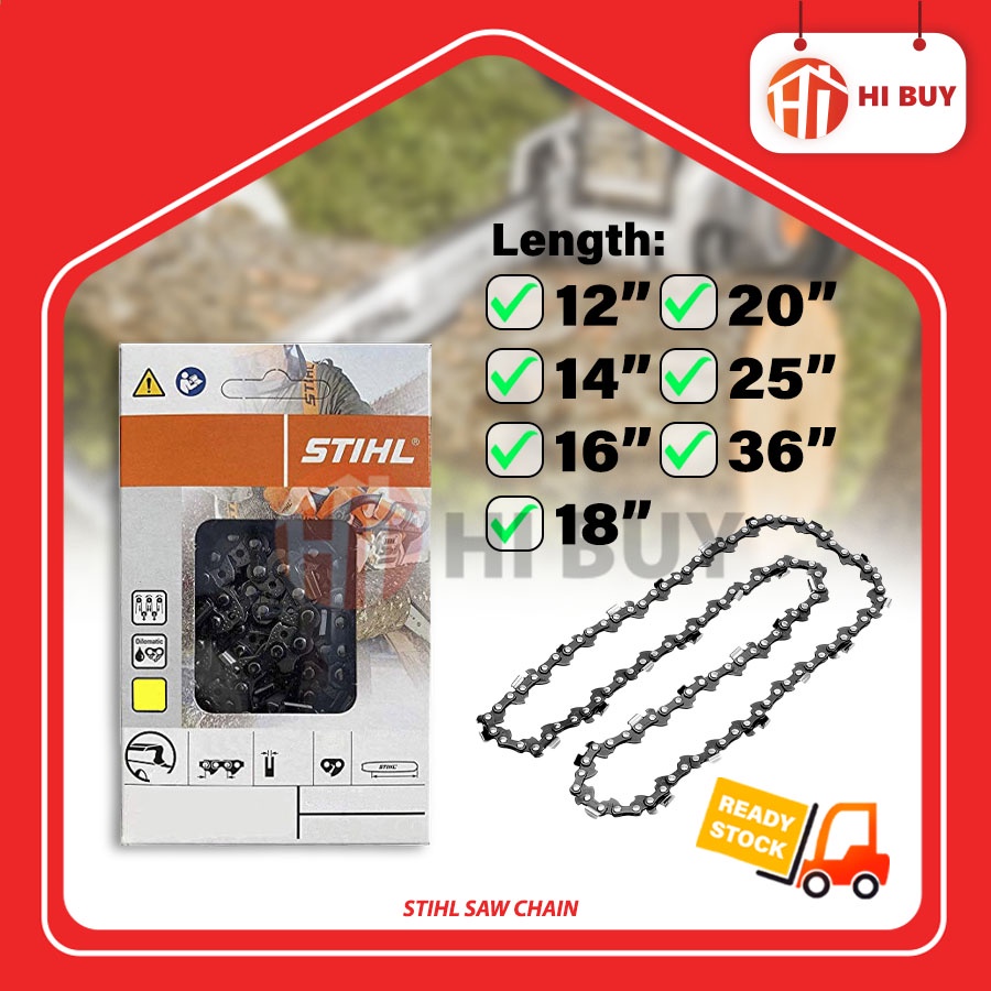 STIHL SAW CHAIN (12” 14” 16” 18” 20” 25” 36”)/ STIHL MAS170 MS180 MS210/ RANTAI CHAIN SAW ...