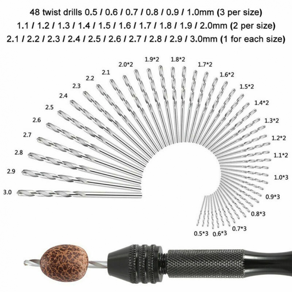 Drill Bit 49PCS/Set HSS Micro Spiral Chuck Drill Pin Vise High quality ...