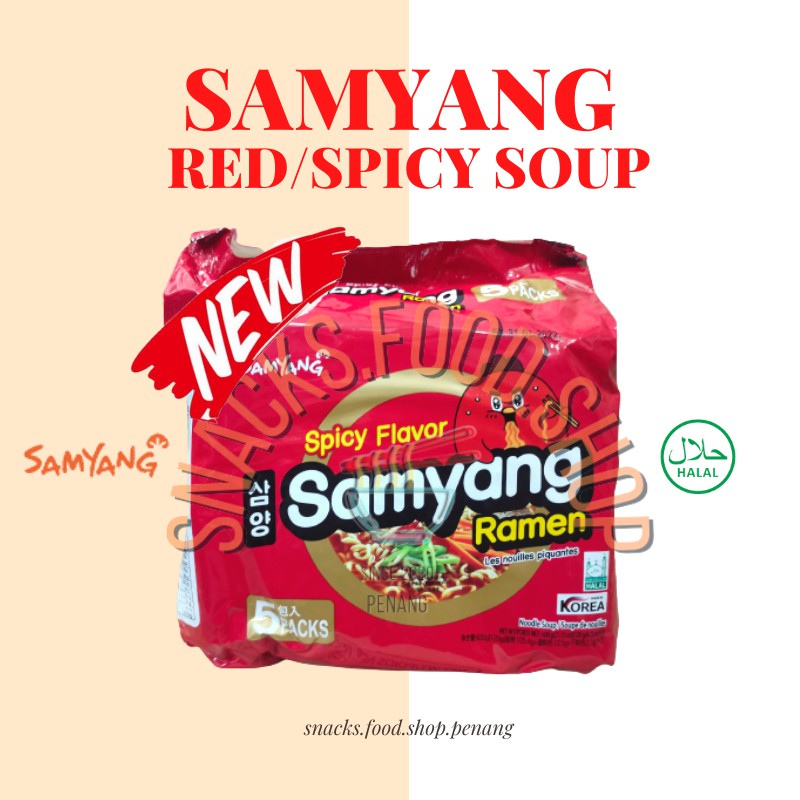Samyang Ramen RED/SPICY SOUP 5's Pack *HALAL* | Shopee Malaysia