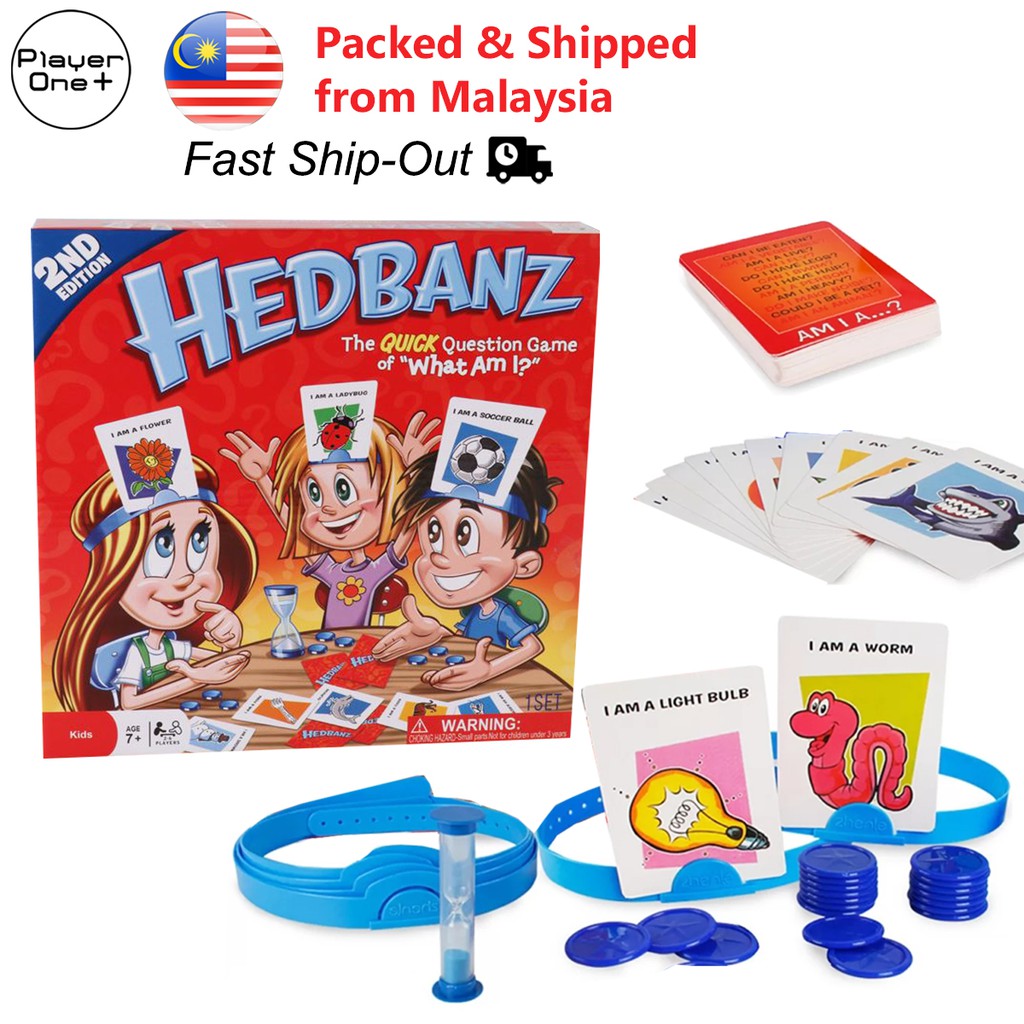 Hedbanz 2nd Edition Guessing Game What Am I Funny Card Game Family Fun ...