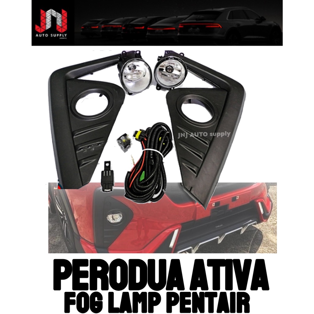perodua ativa fog lamp sport light with Wire and Switch (Full Set ...