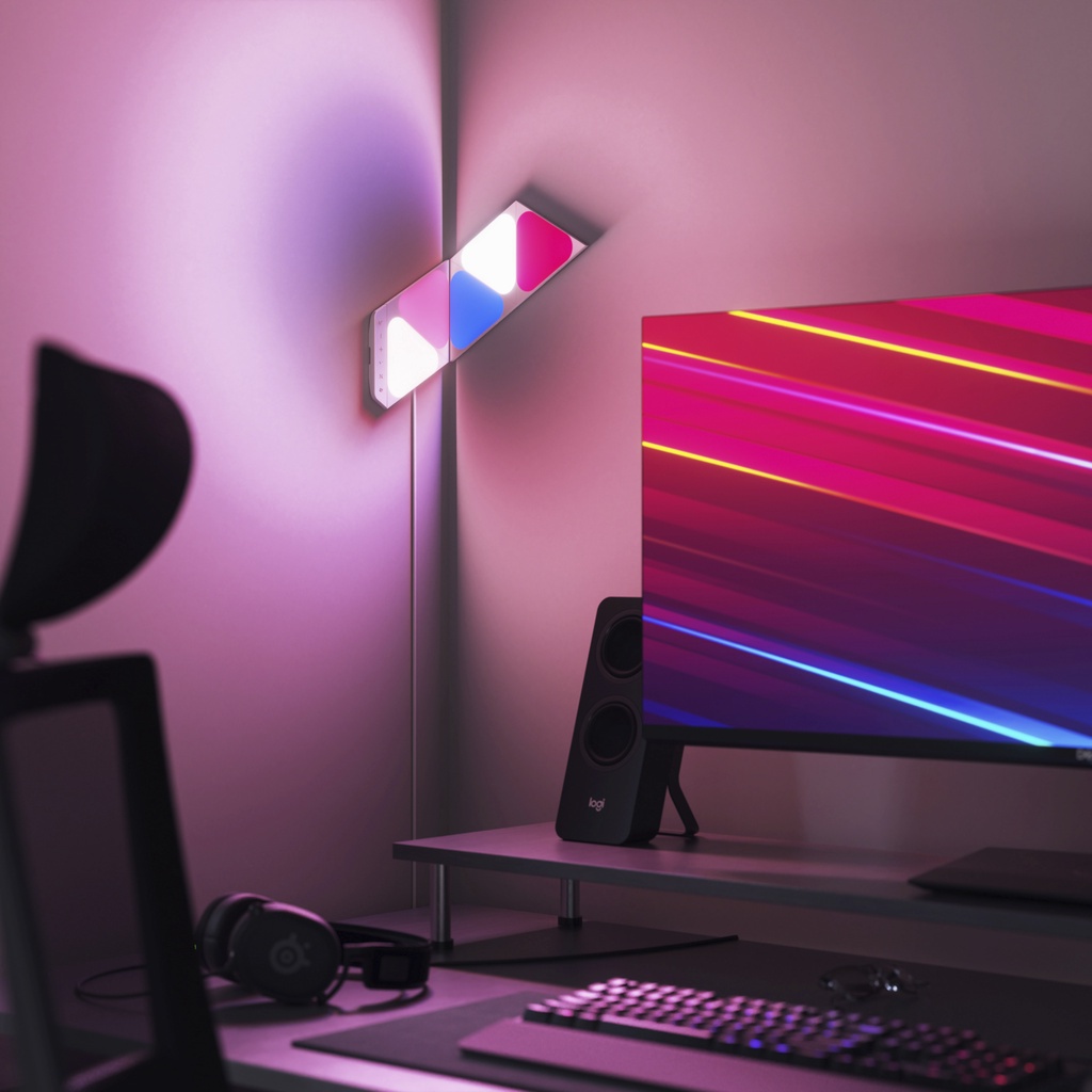 Nanoleaf Shapes Triangle & Mini Triangle Wall Light for Decoration and ...