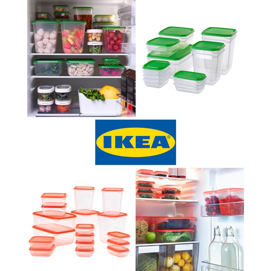 [READY STOCK] IKEA PRUTA FOOD CONTAINERS 17PCS, TRANSPARENT SET BEKAS ...