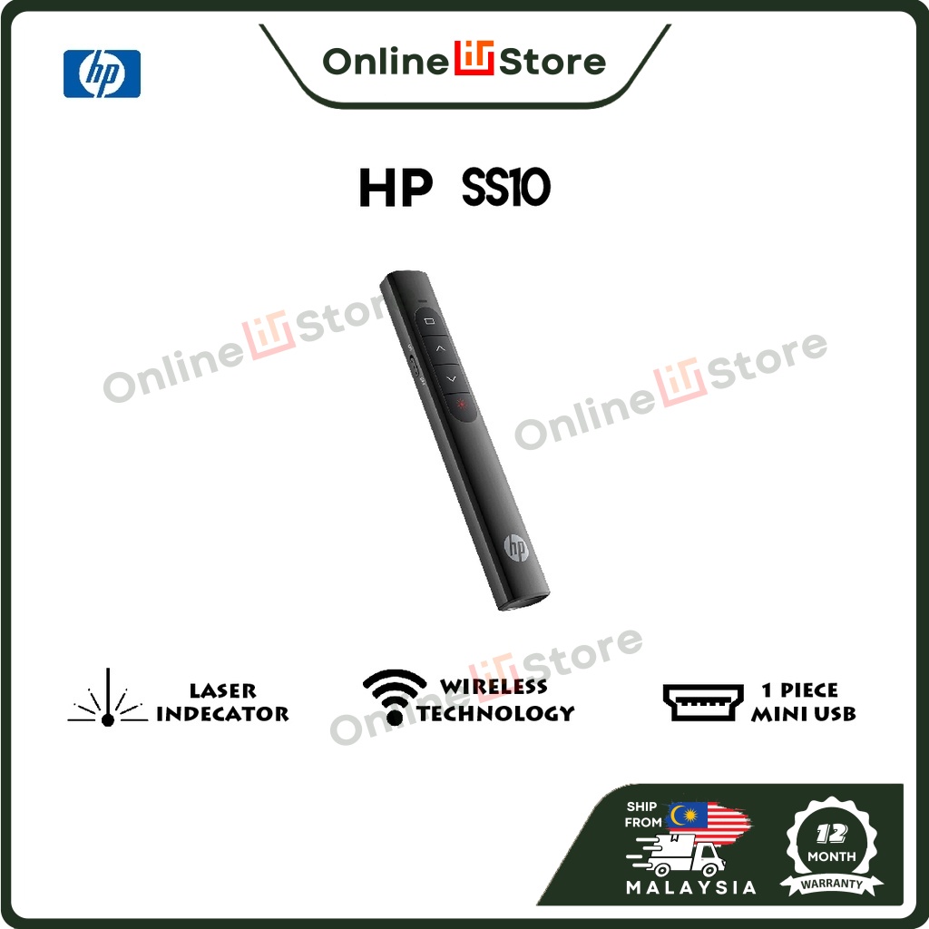 ORI HP SS10 / SS10 Pro+ Wireless Presenter Pen PowerPoint Presentation Clicker Remote flip ...