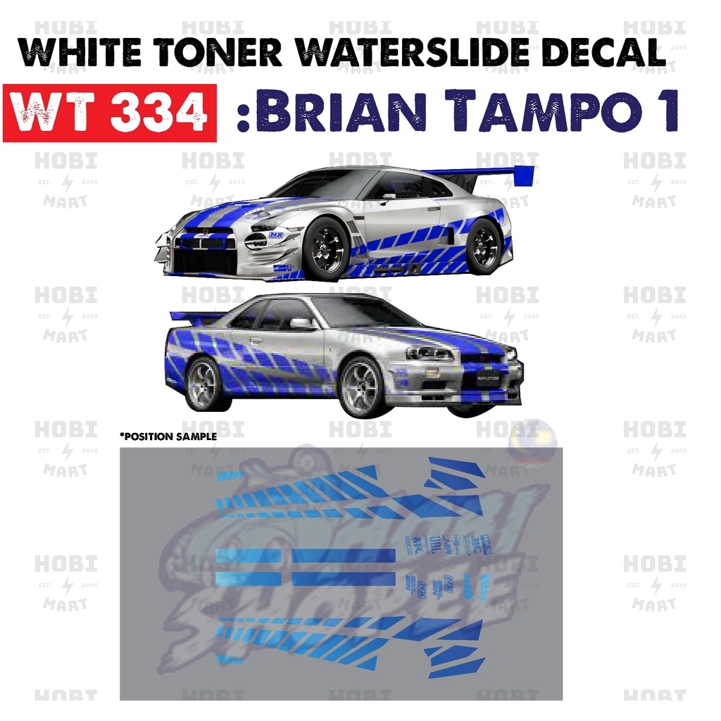 Brian Tampo 1 Decals Hotwheels Tomica 1:64 diecast custom white toner ...