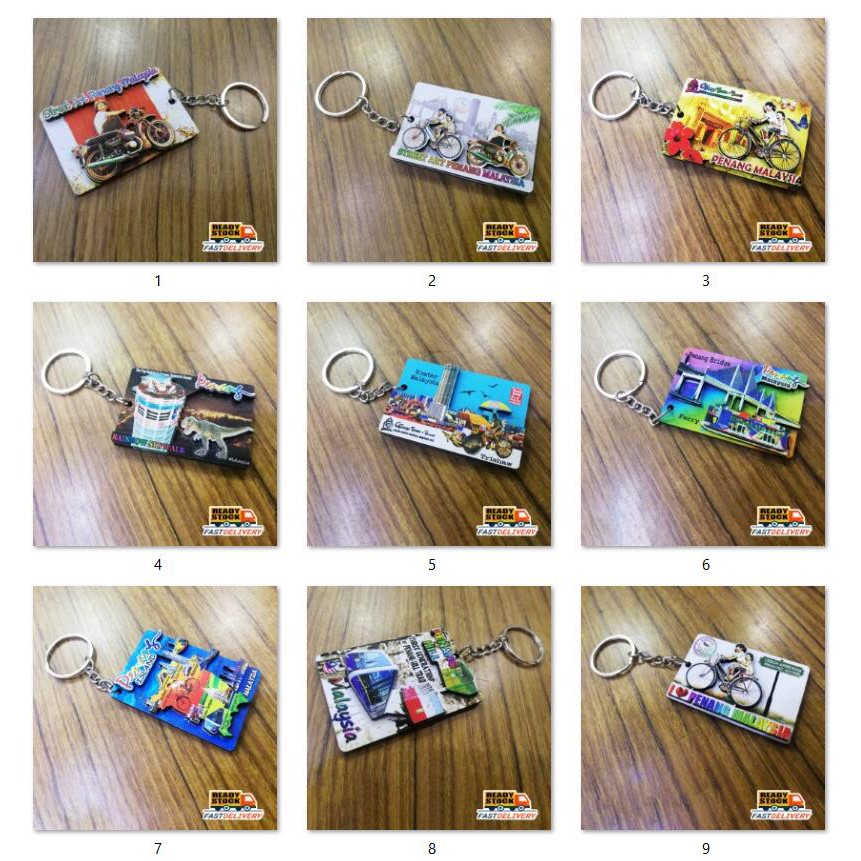 READY STOCK - 2 LAYER WOODEN KEYCHAIN / GANTUNG KUNCI KAYU 2 LAYER ...