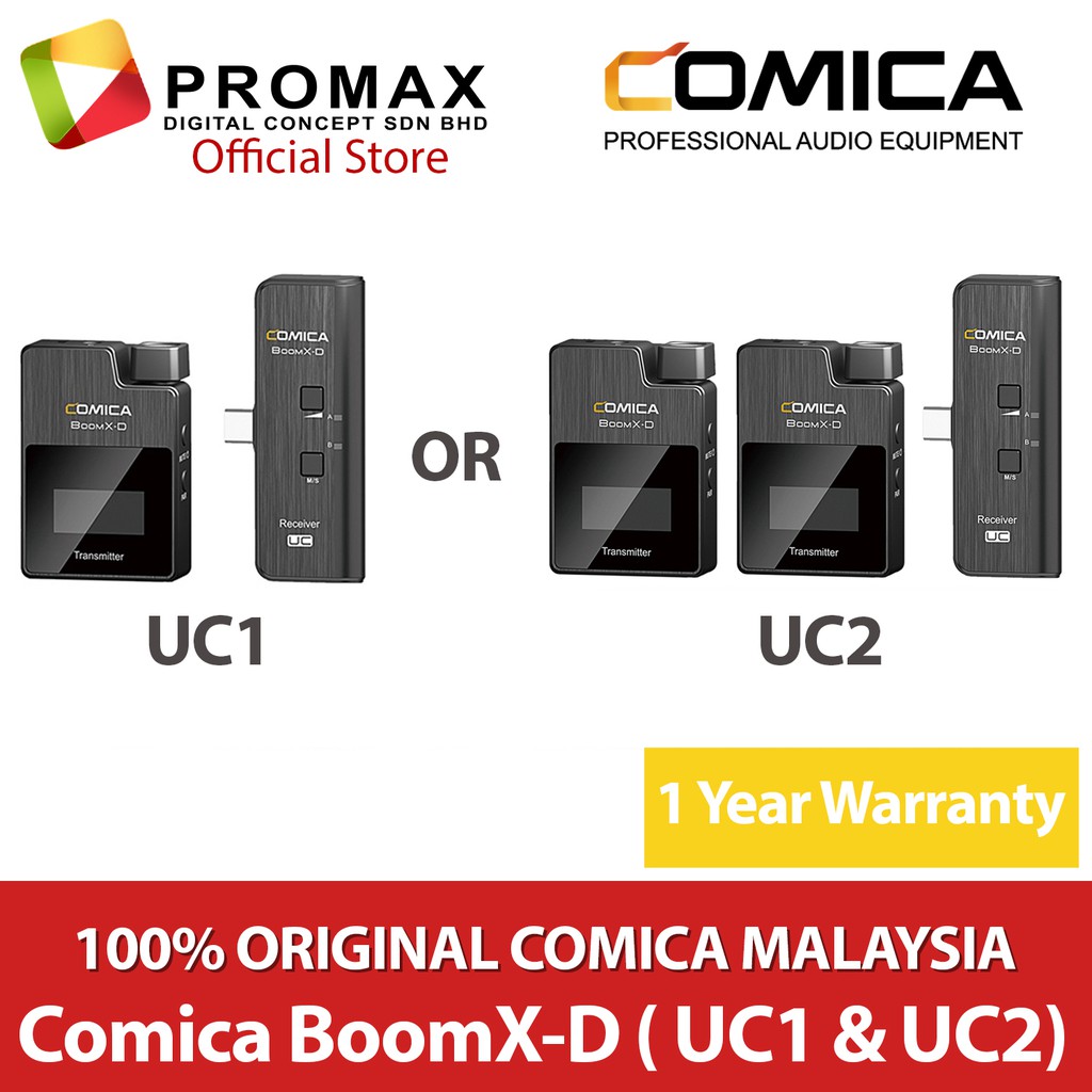 Comica BoomX-D Series UC1 & UC2 ( Type C ) 2.4G Digital Wireless Microphones for Smartphone 100% ...
