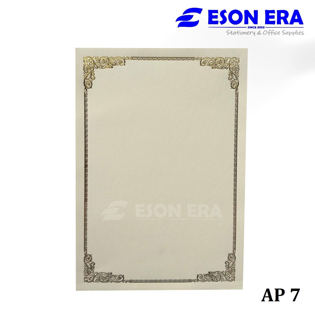 Certificate Paper Without Red Seal / Kertas Sijil (Blank) 100's/pack ...